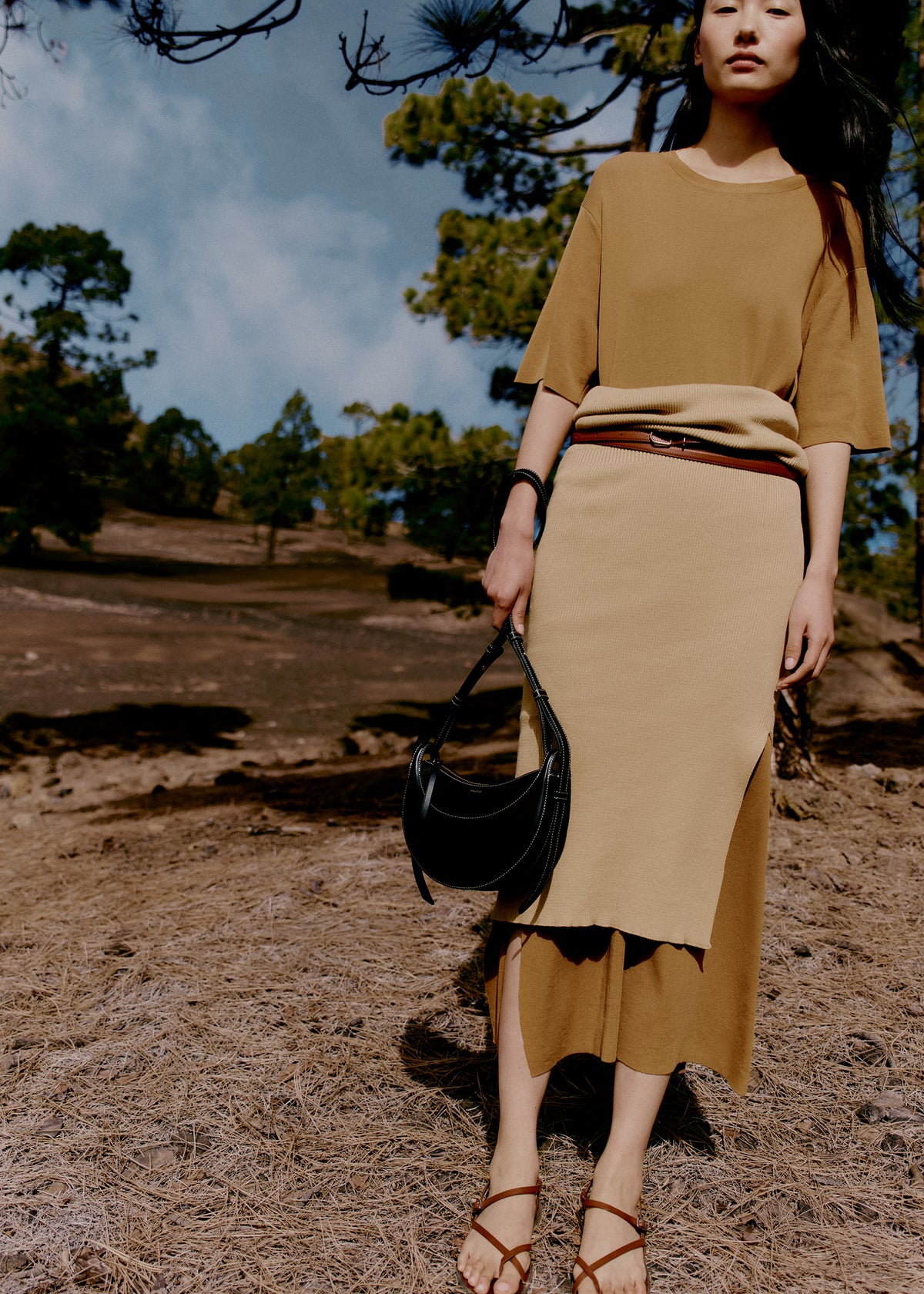 Polène | Bag - Cyme - Schwarz Genarbtes Leder