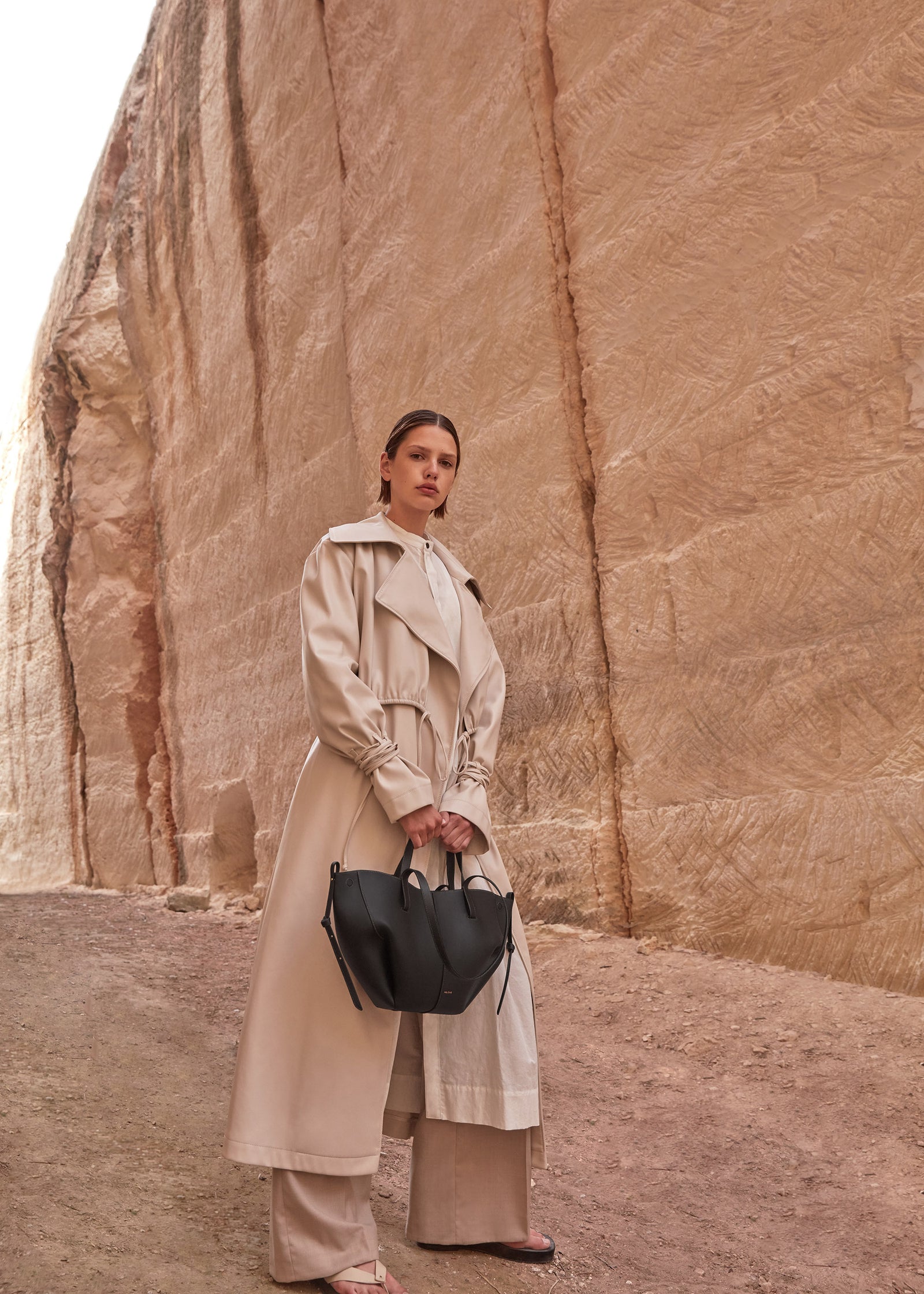 Polène | Bag - Cyme Mini - Schwarz Genarbtes Leder